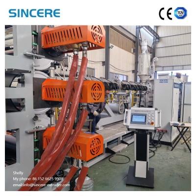 China Semi-automatic Plastic Sheet Extrusion Machine for 0.35-2mm Sheets with PP, PE, ABS Material Compatibility for sale