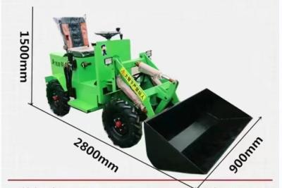 China Four Wheel Drive Mini Tractor Loader Mini Skid Loader Front End Loader Small Tractor for sale
