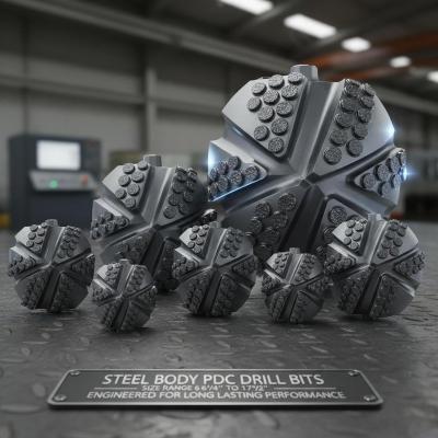 China Steel Body PDC Drill Bits Drilling Well Bits Size Range 6 1 4 Inch To 17 1 2 Inch Engineered For Long Lasting Performance for sale
