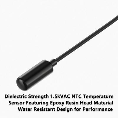 China Dielectric Strength 1.5kVAC NTC Temperature Sensor Featuring Epoxy Resin Head Material Water Resistant Design for Performance for sale