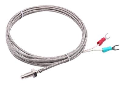 China platinum RTD Temperature Sensor M6 Thread Pt100 With Shielded wire for sale
