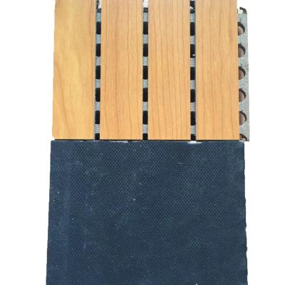 China De melamine beëindigt Gegroefte MDF Correcte Bewijs Akoestische Houten Comités met Gaten Te koop