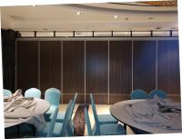 China Leather Surface MDF Board Operable Office Partition Wall Sliding Folding Ceiling System 65mm for sale