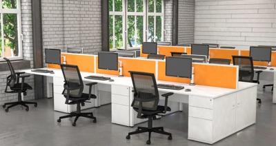 China Elegant Wooden Office Partition Walls 6 Staff Office Workstation Desk for sale