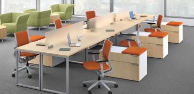 China Elegant Wooden Office Partition Walls 6 Staff Office Workstation Desk for sale
