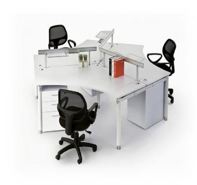 China Customized Size Office Furniture Partitions / Wooden Modular Office Workstation for sale