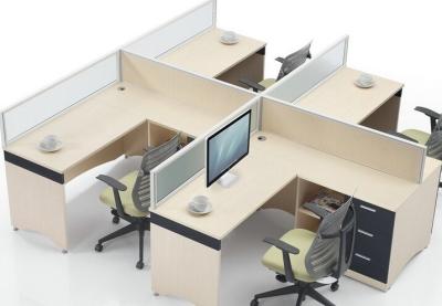China Full High Office Furniture Partitions / L & T Shaped Office Workstation Table for sale
