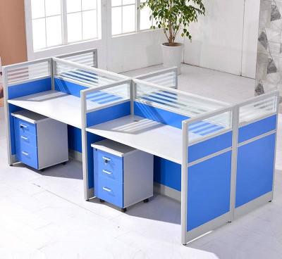 China Custom Office Furniture Partitions With Storage Cabinet , 4 Person Workstation Desk for sale