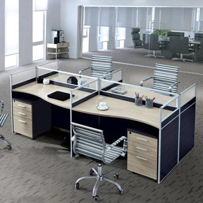 China Custom Office Furniture Partitions With Storage Cabinet , 4 Person Workstation Desk for sale