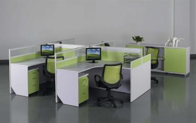 China Cusomized Wooden Material 4 Seats Office Desk Cubicle Multi Color Easy To Install for sale
