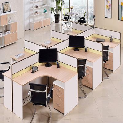 China Open L Shape Call Center 4 Person Office Cubicle Size 1200*600*1200 Mm for sale