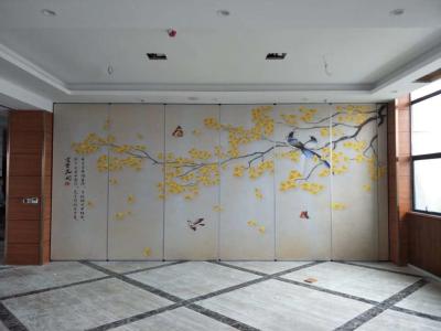 Cina Muri divisori mobili di legno sprofondanti del cuoio della pittura del paesaggio per l'hotel in vendita