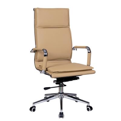 China Swivel Black Leather Ergonomic Office Chair , Metal Frame High Back Executive Office Chair for sale