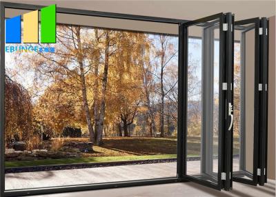 Cina Porta Bifold piegante rossa della pila di vetro del patio esteriore con la struttura di alluminio in vendita