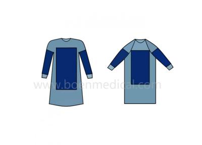 China SURGICAL GOWN STERILE, COTTON CUFF, SMS 40GR,  VELCRO NECK, FOUR BELTS, WITH BLANK TAG, PROFESSIONAL FOLD for sale