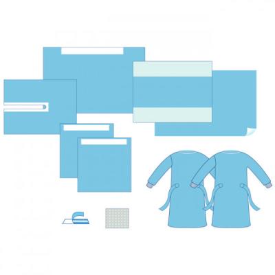China Disposable Sterile E.N.T. Pack Non Woven Fabric Sterile Ult. Stitch Surgical Gown Large Set for sale