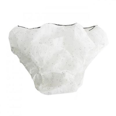China 7 Pcs Packs Non Woven Panties White Printed Adult Disposable Underwear,Size S/M/L/XL,20-40gsm for sale