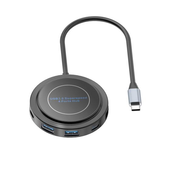 Circulaire Multiple USB C Hub Absorption magnétique Pour ordinateurs portables Téléphones mobiles Consoles de jeux
