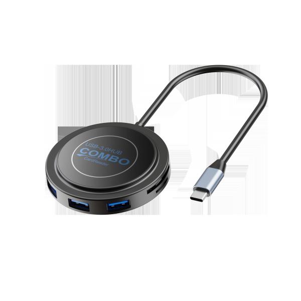 Circulaire Multiple USB C Hub Absorption magnétique Pour ordinateurs portables Téléphones mobiles Consoles de jeux