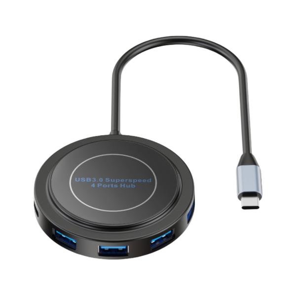Circulaire Multiple USB C Hub Absorption magnétique Pour ordinateurs portables Téléphones mobiles Consoles de jeux