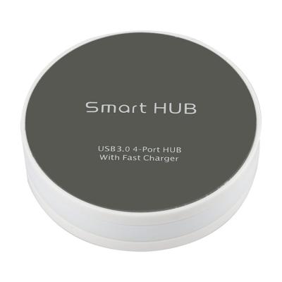 China Fast Charging Smart Round Adapter 4 Ports USB HUB for sale