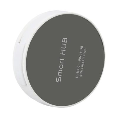 China Fast Charging Smart Round Adapter 4 Ports USB HUB for sale