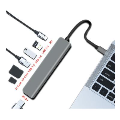 China MacBook 7 In 1 HDMI SD TF Usb C Charging Docking Station for sale