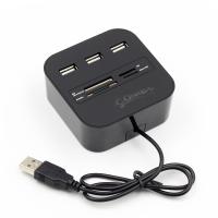 China All In One 3 Port Card Reader Square Multi USB Splitter for sale