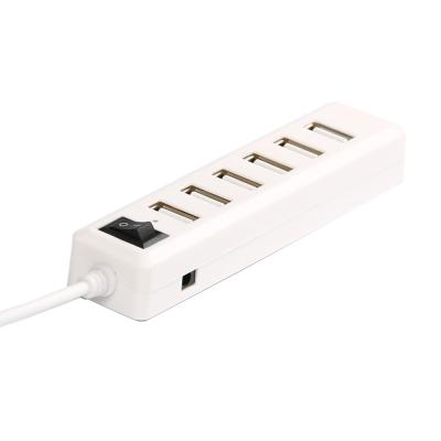 China Computador preto e branco com 7 portas ABS Hub USB 2.0 de plástico à venda