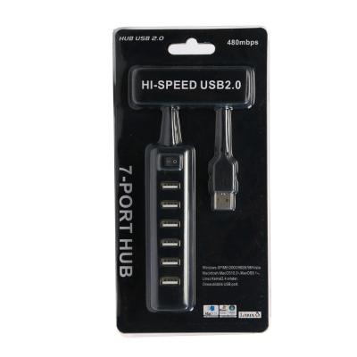 China Computador preto e branco com 7 portas ABS Hub USB 2.0 de plástico à venda