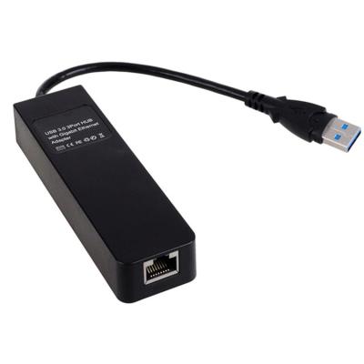 China RJ45 Gigabit-Ethernet-Plastik-ABS 3-Port-USB 3.0 Hub zu verkaufen