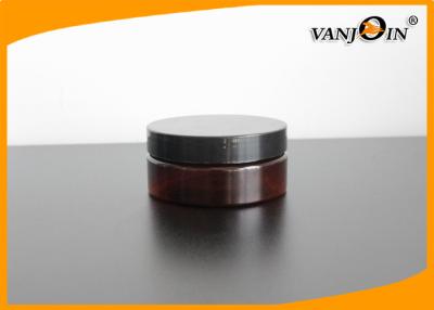 Cina Barattolo crema di plastica dell'ANIMALE DOMESTICO scuro dell'ambra 150ml con il coperchio a vite nero dei pp, barattoli cosmetici di plastica in vendita