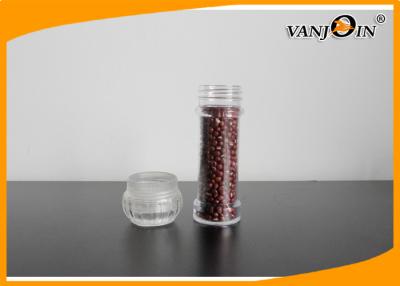 Cina contenitori di alimento di plastica della radura della spezia dei mulini del sale 100ml e di pepe/barattolo di plastica con il cappuccio del PC in vendita