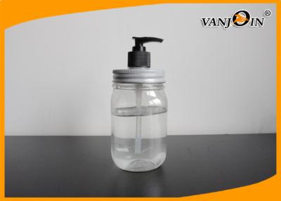 Cina barattolo di muratore di plastica riutilizzabile a parete semplice 550ML con il coperchio del metallo e la paglia, barattoli della bevanda dell'ANIMALE DOMESTICO in vendita