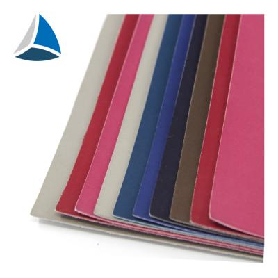 Cina New Designer Customized 1.4mm Abrasion-resistant Thickness PU Yangbuck Non-woven PU Leather For Shoe Upper in vendita