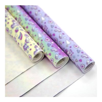 Cina Abrasion-resistant sintetico high-density flock cuero PU leather fabric for shoes / faux leather for bows in vendita