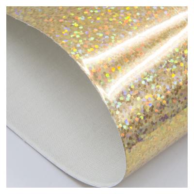 Cina Waterproof Holographic Faux Leather Fabric Crafts Leatherette Laser Glitter Synthetic Leather For Bag Shoes in vendita