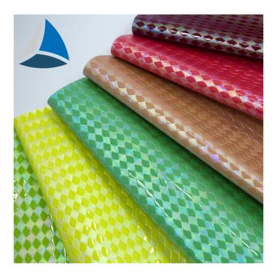 Cina Waterproof Film Laminated PU Bag Material Diamond Embossing Leather Design in vendita