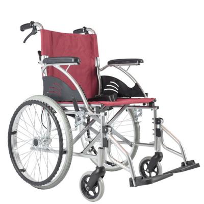 China Aluminum Alloy Lightweight Folding Manual Wheelchair for sale