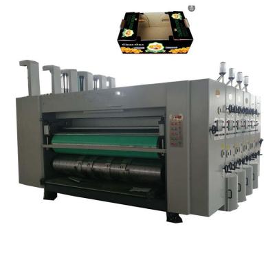 China Three Colors Carton Printing Slotting Die Cutting Machine  Automatic Feeding for sale