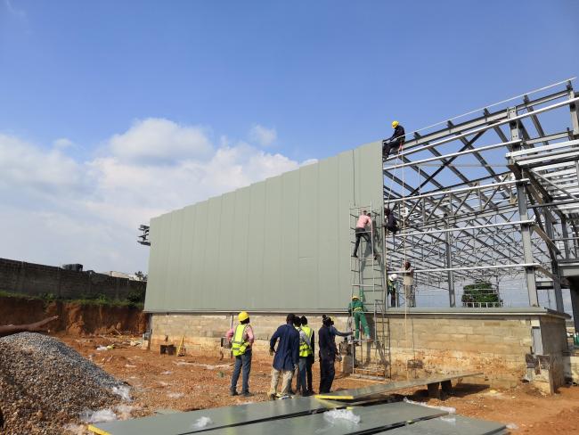 Completed industrial steel structure
