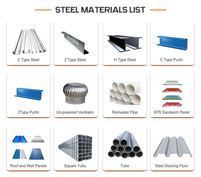 Prefabricated steel building interior