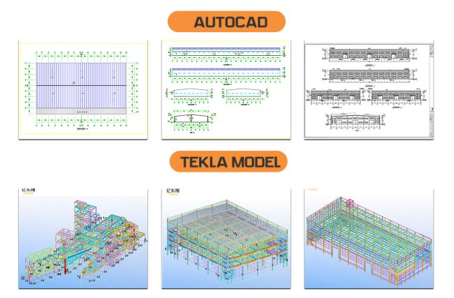 Steel frame building construction example 1