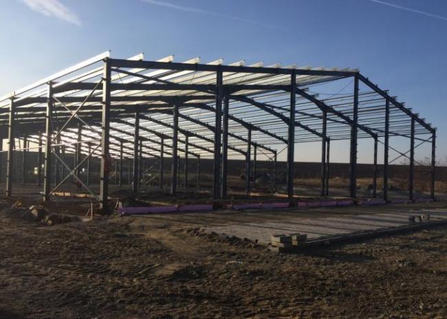Industrial steel structure warehouse interior