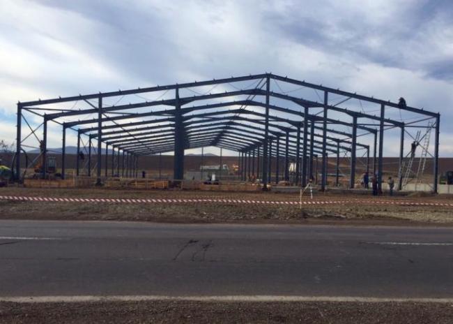 Fire resistant steel factory building exterior view