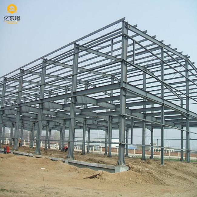 Modern steel frame warehouse exterior view