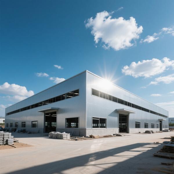 Quality Prefab Steel Portal Frame Workshop Building with H-Section Beams for sale