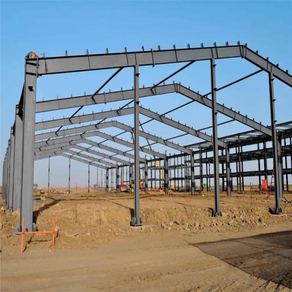 Quality Prefab Steel Portal Frame Workshop Building with H-Section Beams for sale