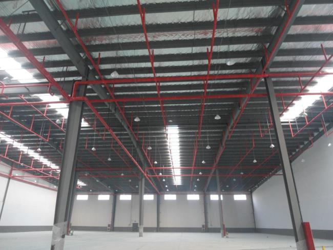 Prefabricated steel hangar building exterior view