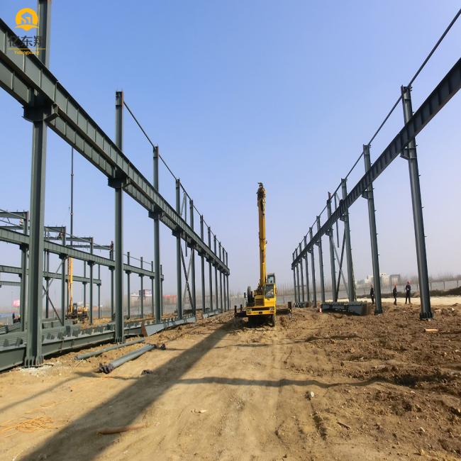 Steel structure workshop exterior view